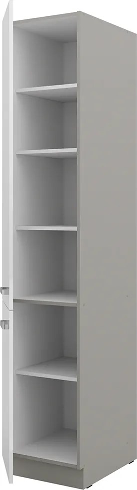 BIANCA sb | vysoká skříňka 40 DK-210 2F potravinová s policemi | 40 cm | světle šedá/bílá lesk