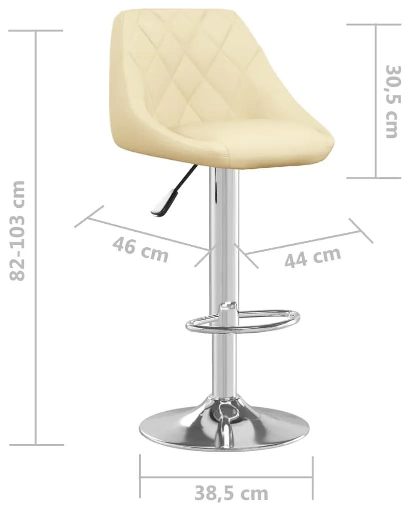 vidaXL Barové stoličky 2 ks krémové umělá kůže