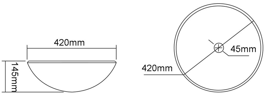 Sapho PUKETA skleněné gravírované umyvadlo, průměr 42 cm, čirá TY165