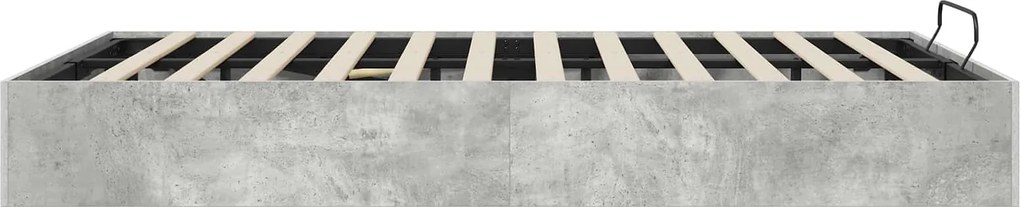 Ottoman postel Betonově Šedá 140 x 200 cm Dřevěný materiál 3409272