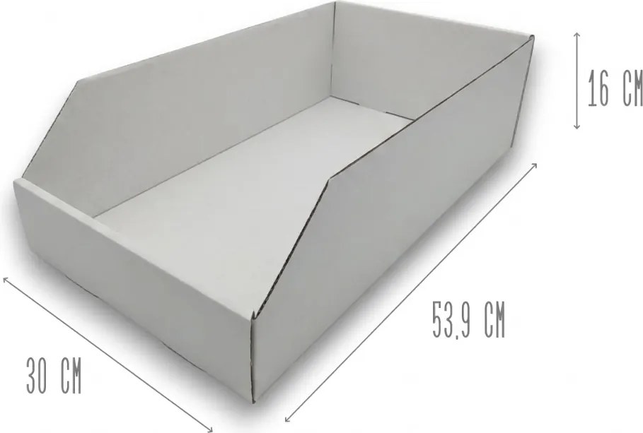 KARTON PAK Úložné boxy na oblečení, organizéry do skříně BÍLÝ KARTON 30x54cm