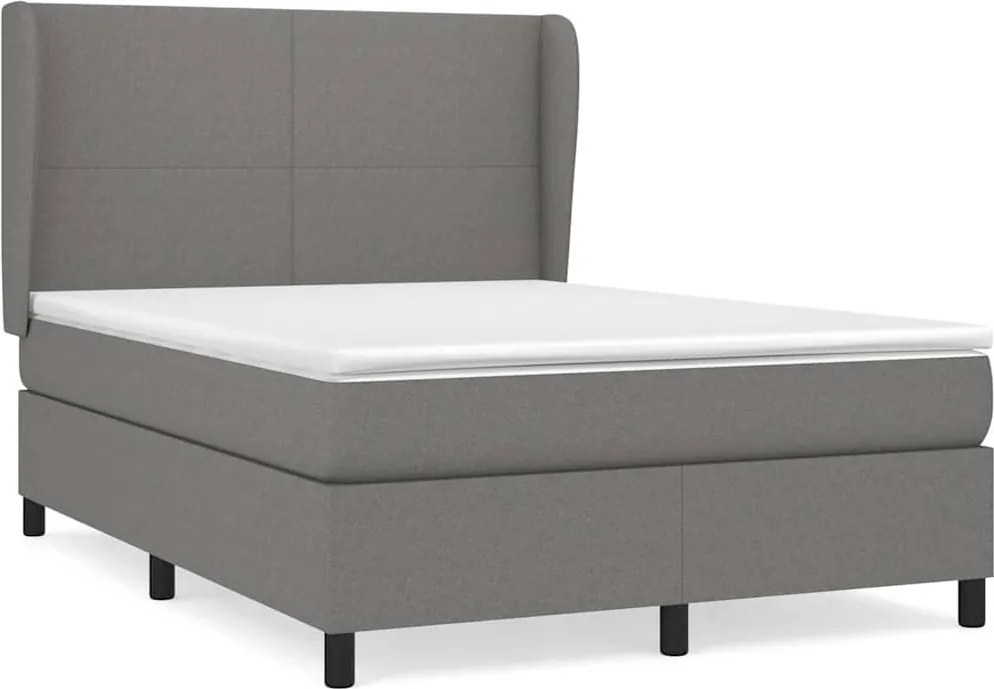 Box spring postel s matrací tmavě šedý 140 x 190 cm textil 3127798