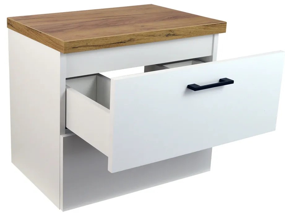 Comodo Koupelnová skříňka pod deskové umyvadlo Agria 60-HD - bílá/zlatý dub