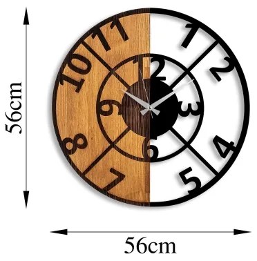 Nástěnné hodiny pr. 56 cm 1xAA dřevo/kov