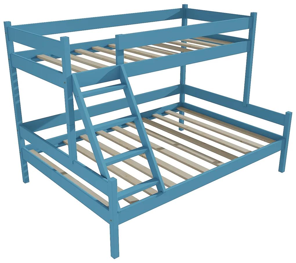 Vomaks Patrová postel s rozšířeným spodním lůžkem PPS 002 Rozměr: 90/140 x 200 cm, Barva: bezbarvý lak