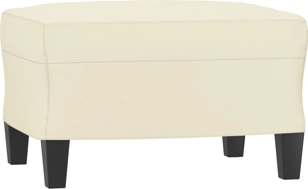 Křeslo s podnožkou krémové 60 cm umělá kůže 3201160
