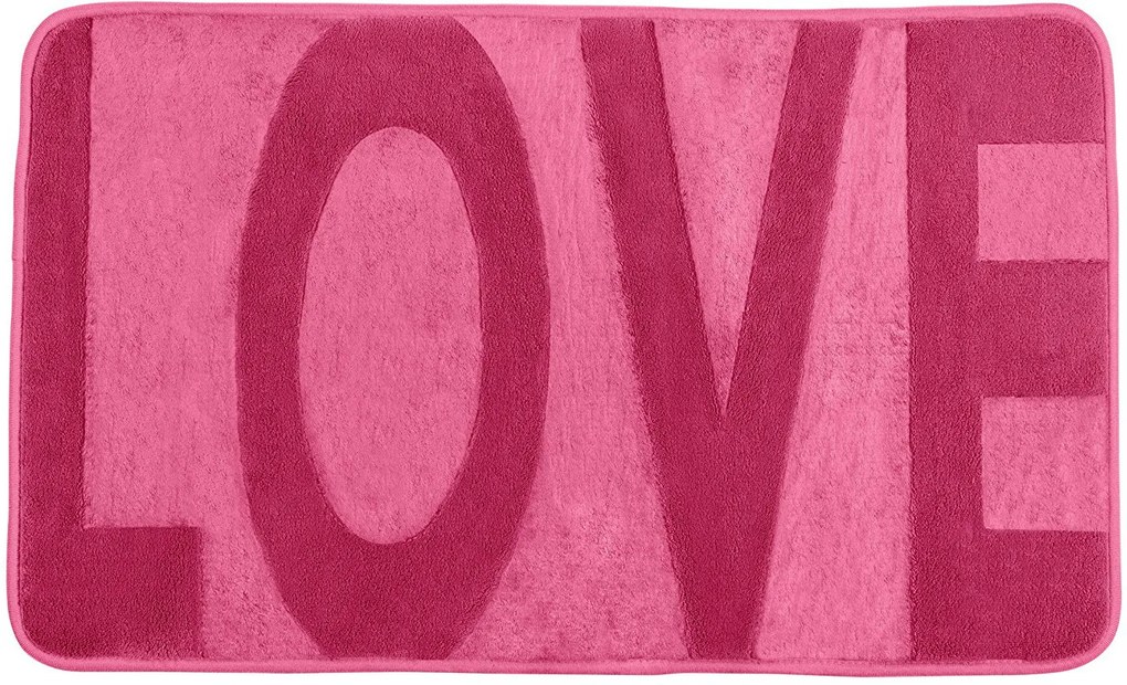 Koupelnový kobereček LOVE SWEET PINK, 80 x 50 cm, WENKO