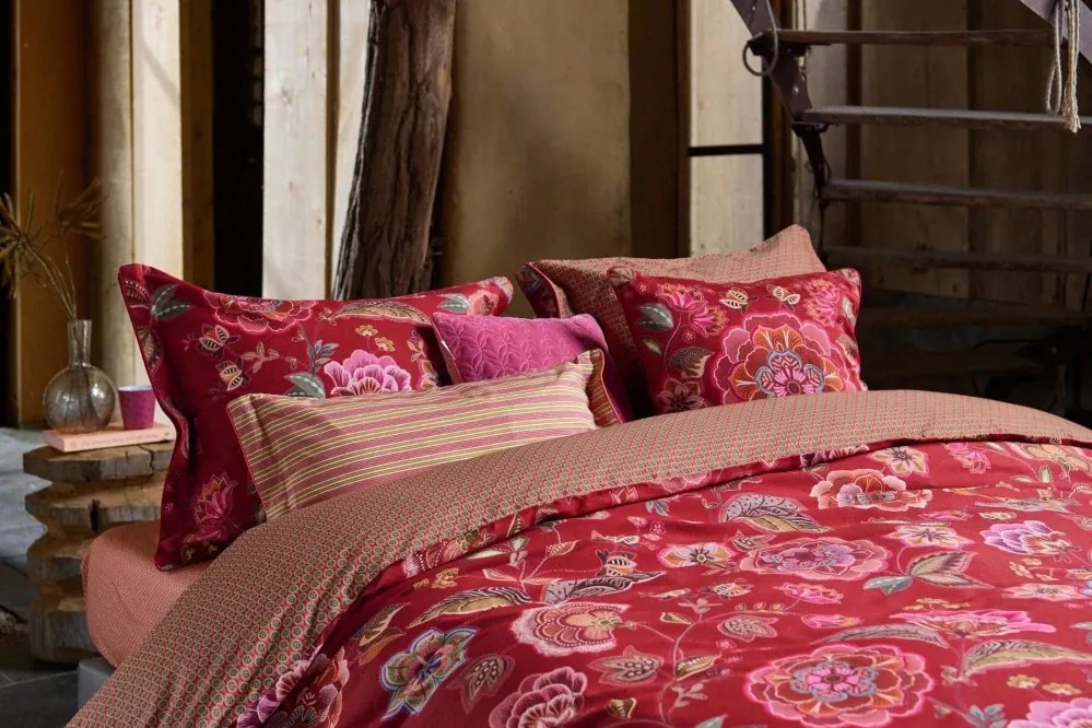 Pip Studio povlečení z broušeného kepru ( Twill ) Matata červené 140x200 + 70x90 cm (Kvalitní povlečení z hřejivé keprové bavlny se speciálně)