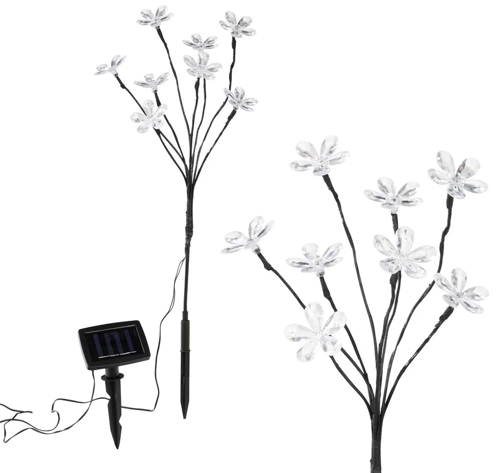 Haushalt international LED Solární zahradní zápich Květy, bílé
