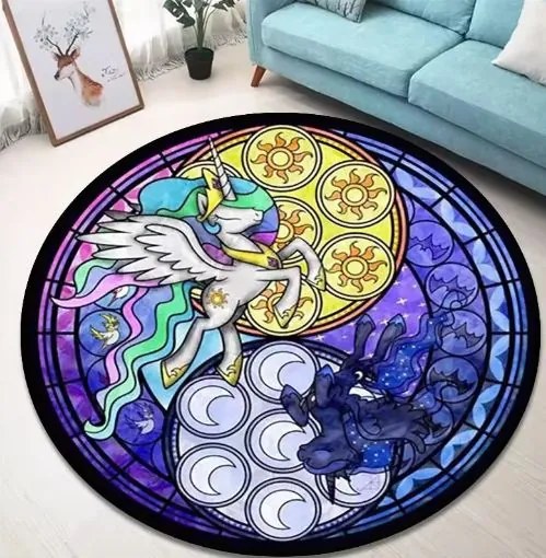 Koberec/předložka s motivem My Little Pony, 80 cm Varianta: Princezny Luna a Celestia (Color 24), Velikost: průměr 80cm