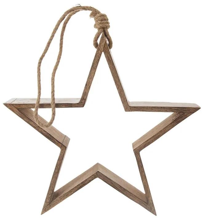 Dřevěná dekorace Hvězda MANGO