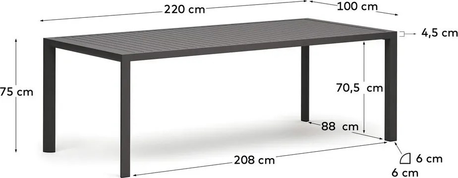 Zahradní jídelní stůl 100x220 cm Culip – Kave Home
