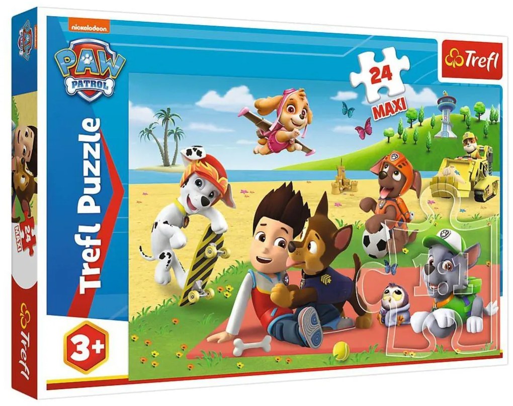 Puzzle Maxi Zábava na dece Paw Patrol/Tlapková patrola 24ks 60x40cm v krabici 40x27x4,5cm