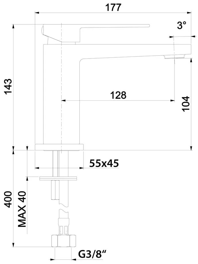 Stojánková umyvadlová baterie v leskle stříbrné barvě Latus – Sapho