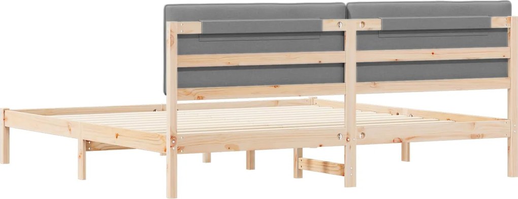 Rám postele s čalouněným čelem Světle šedá 200 x 200 cm 3405572