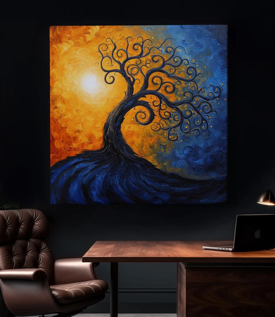 Obraz na plátně - Strom života Sluneční úklon FeelHappy.cz Velikost obrazu: 100 x 100 cm