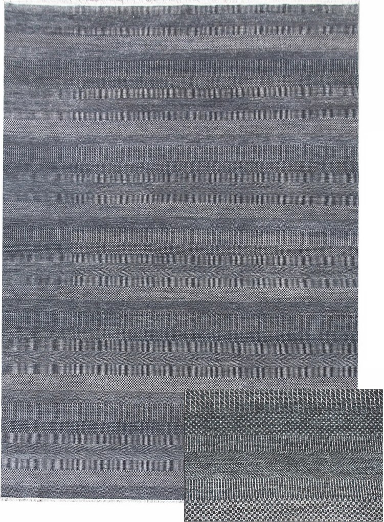 Ručne viazaný kusový koberec Diamond DC-MCN Dark blue / silver, 140x200, modrá, chodba / predsieň, Diamond Carpets India