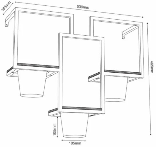 Nástěnný květináč 46x53 cm černá