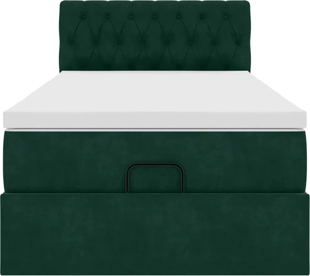 Osmanský rám postele s matrací tmavě šedá 80x200cm samet 3311810