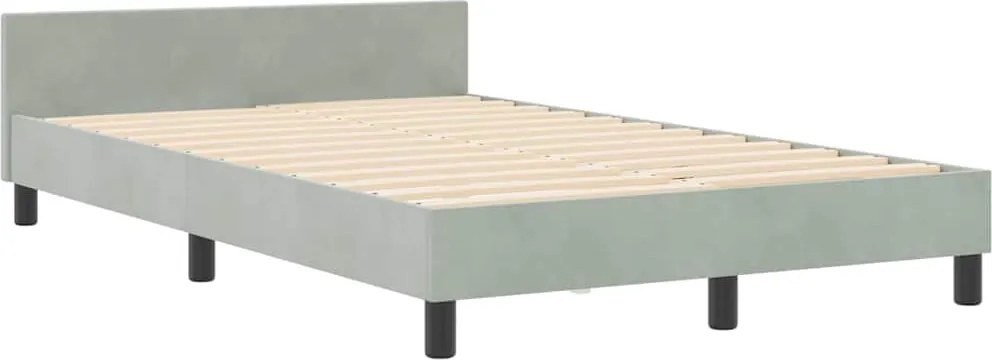Postel s boxspringem s čelo Světle šedá 120 x 200 cm samet 3344861