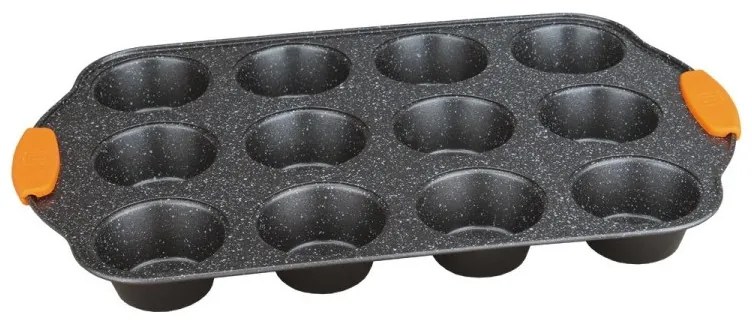 BERLINGERHAUS Forma na muffiny 12 ks silikonové rukojeti 41 x 27 x 3 cm Granit Diamond Line BH-1138