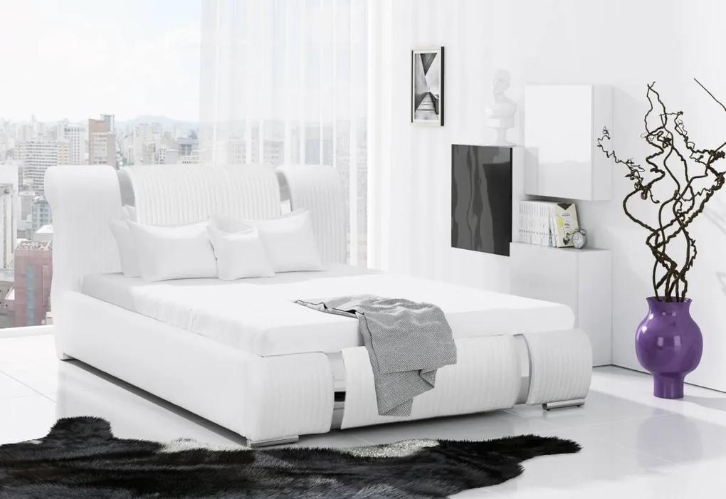 Čalouněná postel VIKI + matrace DE LUX, 140x200, madryt 120
