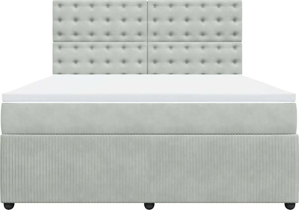 Box spring postel s matrací světle šedá 180x200 cm samet 3294718