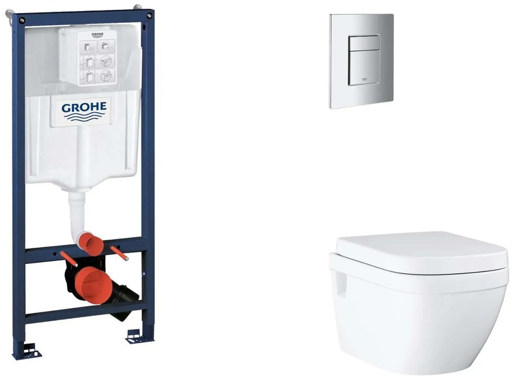 Grohe Rapid SL - Set předstěnové instalace, klozetu, sedátka SoftClose a tlačítka Skate Cosmopolitan, chrom SANI11BB2119