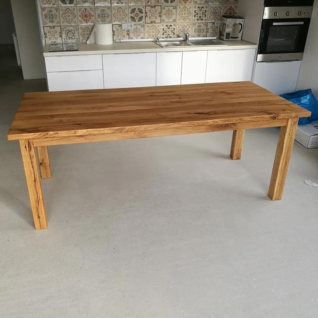 KULHÁNEK Masivní jídelní stůl z dubového dřeva Velikost desky: 200x90 cm