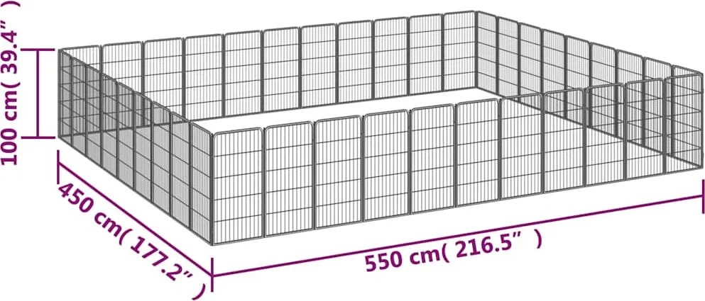 40panelová ohrádka pro psy černá 50 x 100 cm práškovaná ocel 3115966