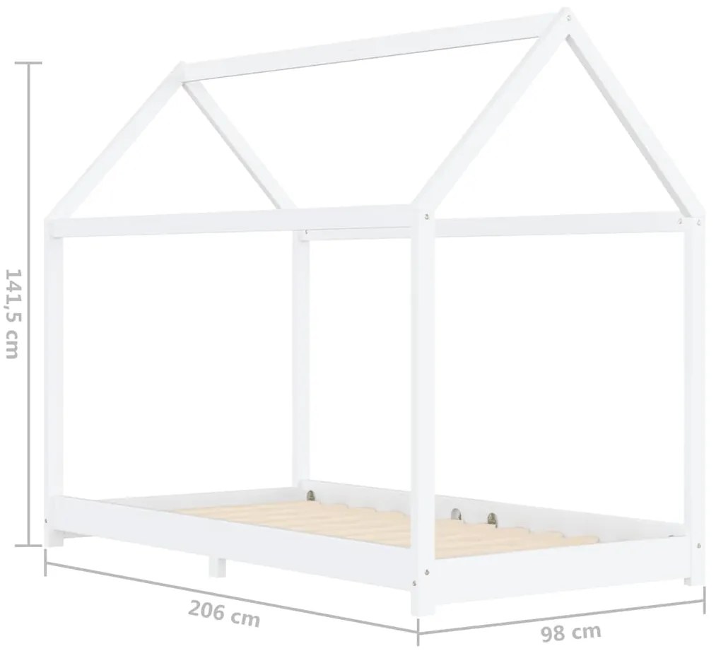 vidaXL Marketos Rám dětské postele bílý masivní borové dřevo 90 x 200 cm