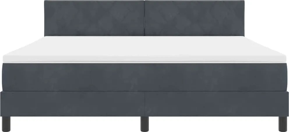 Postel s boxspringem s čelo Tmavě šedá 180 x 200 cm samet 3339255