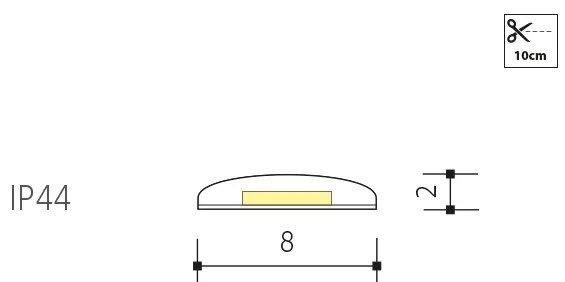 PANLUX LED PÁSEK CW 24V 6W 8mm IP44 - 3015 studená bílá (kotouč 5m)