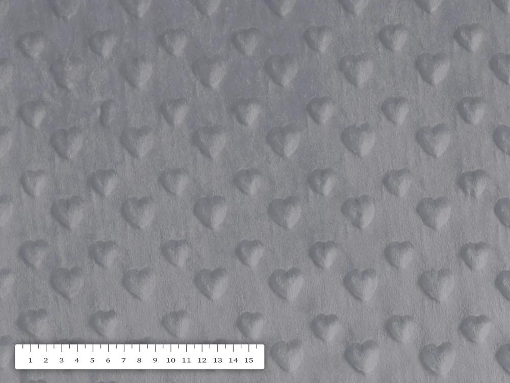 Biante Dětský povlak na polštář Minky 3D srdíčka MKS-005 Tmavě šedý 30 x 50 cm