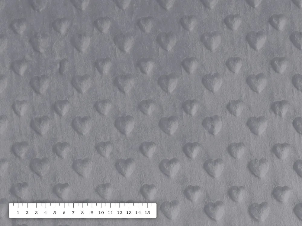 Biante Dětský povlak na polštář Minky 3D srdíčka MKS-005 Tmavě šedý 50 x 70 cm