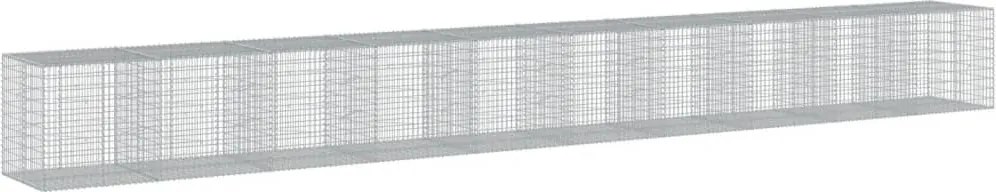 Gabionový koš s víkem 1 000 x 100 x 100 cm pozinkované železo 3295208