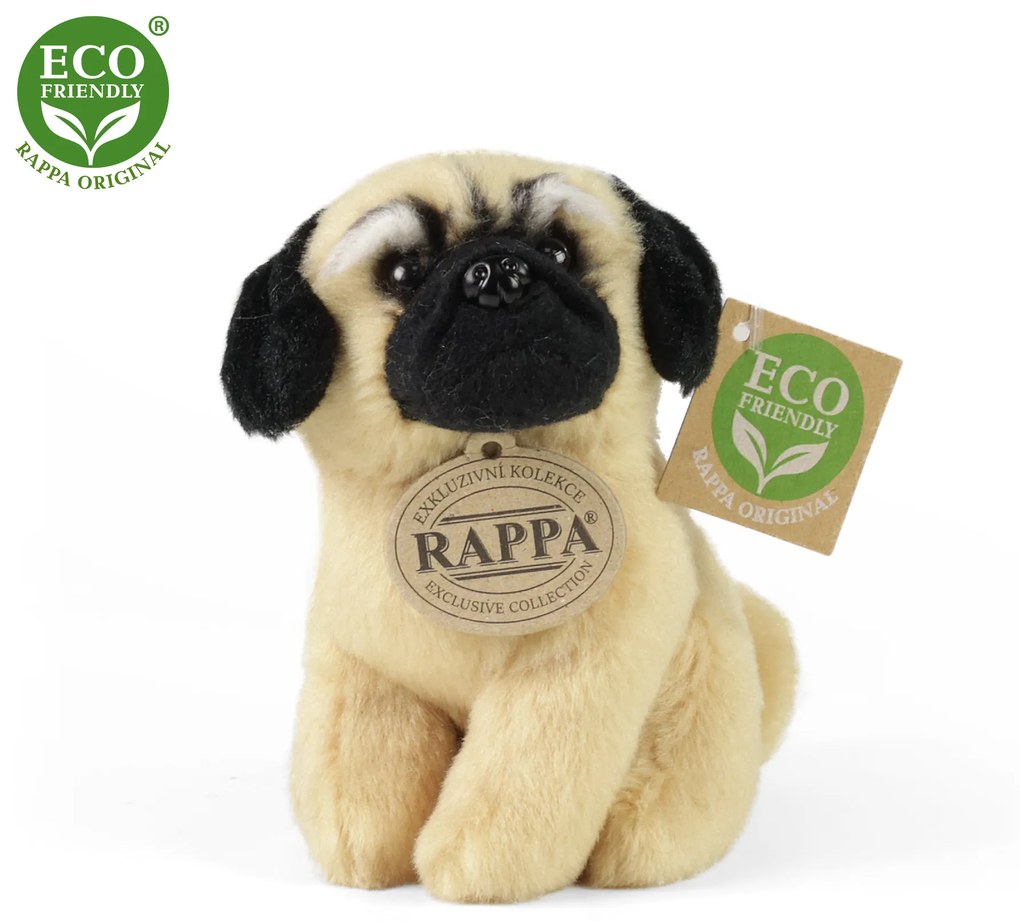 Plyšový pes sedící 13 cm ECO-FRIENDLY Varianta: mops