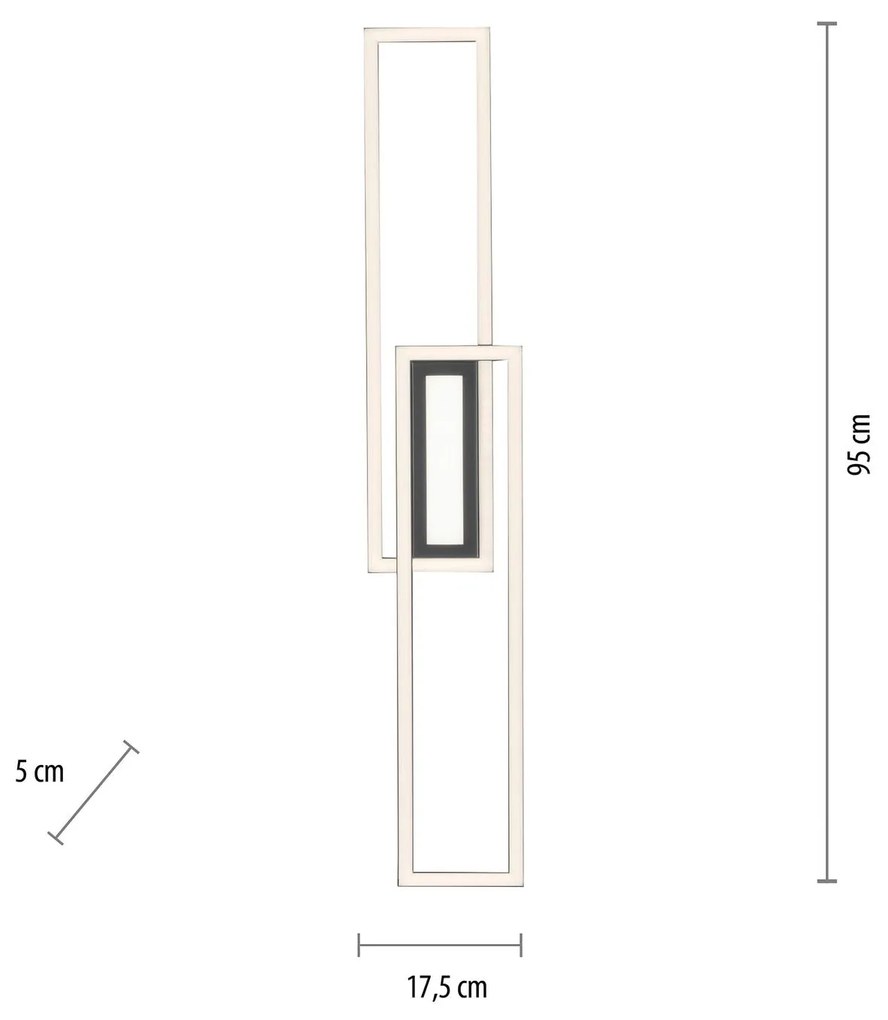 LED stropní svítidlo Asmin, CCT, černé, 95x17,5cm