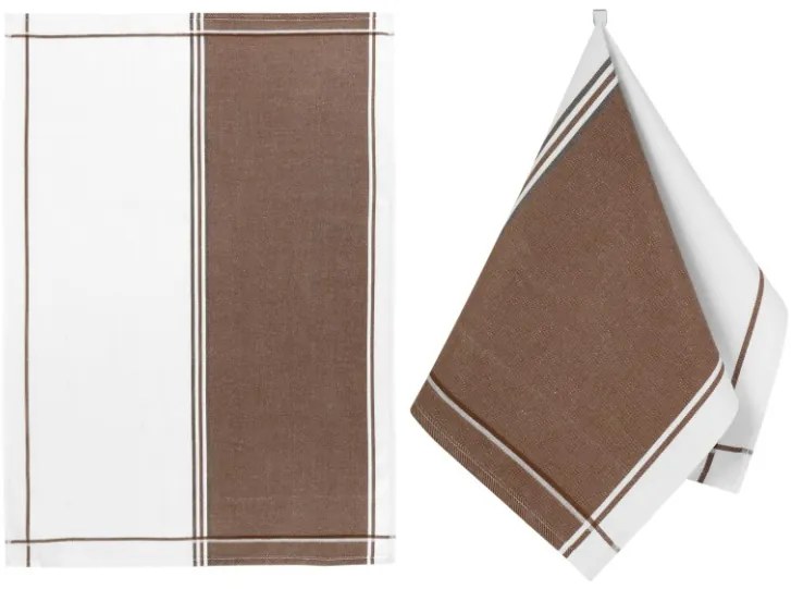 Bellatex Kuchyňská utěrka 1 ks 50x70 cm Pruh Hnědá,Bílá