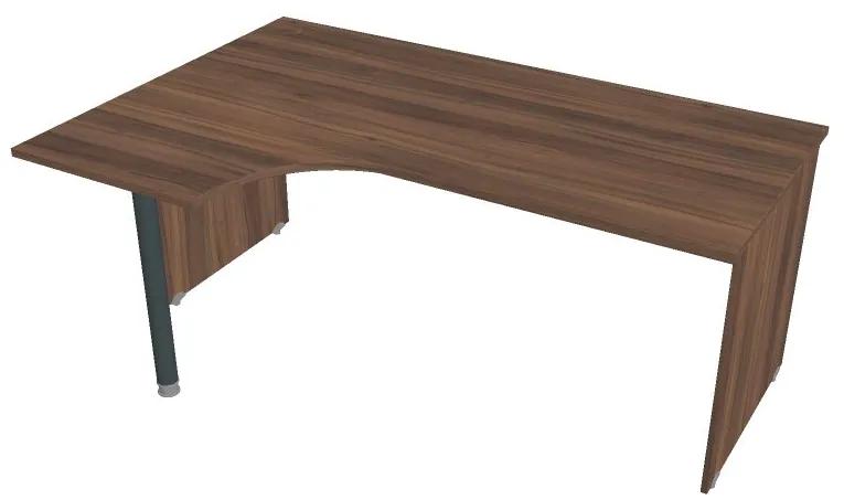 Stůl ergo 180 x 120 cm, pravý Hobis Gate GE 1800 60 P Dekor lamino podnože: ořech, Dekor korpusu: ořech, Barva nohy: černá