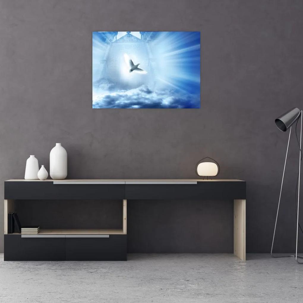 Skleněný obraz - Boží holubice (70x50 cm)
