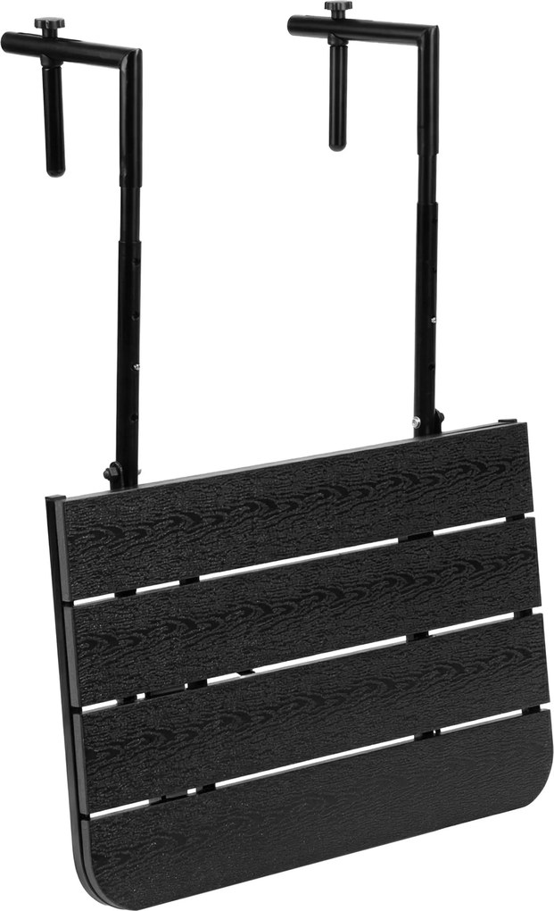 Závěsný balkónový stůl Aretto 60 cm černý