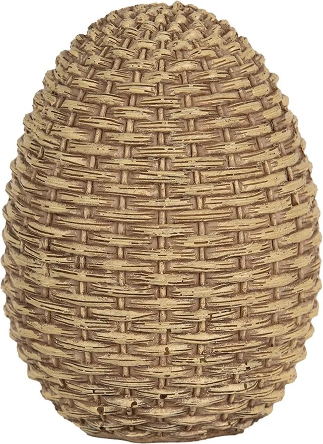 Dekorace hnědé vajíčko se slepičkou - 9*8*10 cm