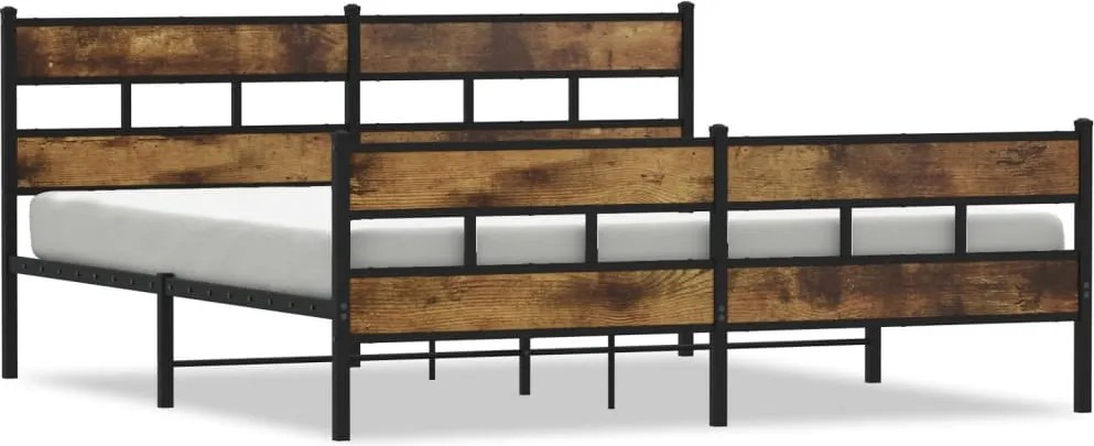 Kovový rám postele bez matrace kouřový dub 180 x 200 cm 3308466