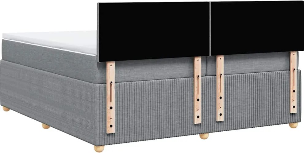 Box spring postel s matrací světle šedá 200 x 200 cm textil 3287556