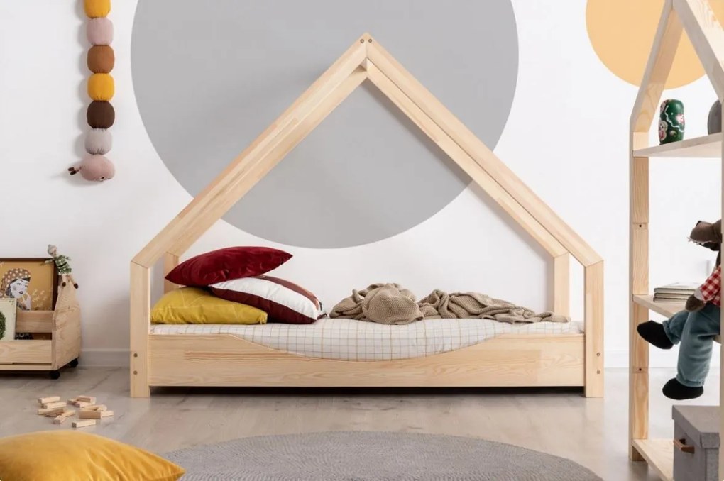 Adeko Dětská postel domeček Loca E Velikost postele: 180x80 cm Barva: dekor přírodní dřevo přírodní