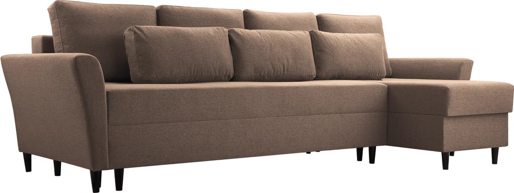 Rohová rozkládací sedací souprava do L REGO, 281 cm, s úložným prostorem Roh pohovky: Levý roh, Barva látky: Čokoládová (Kenya Chocolate)