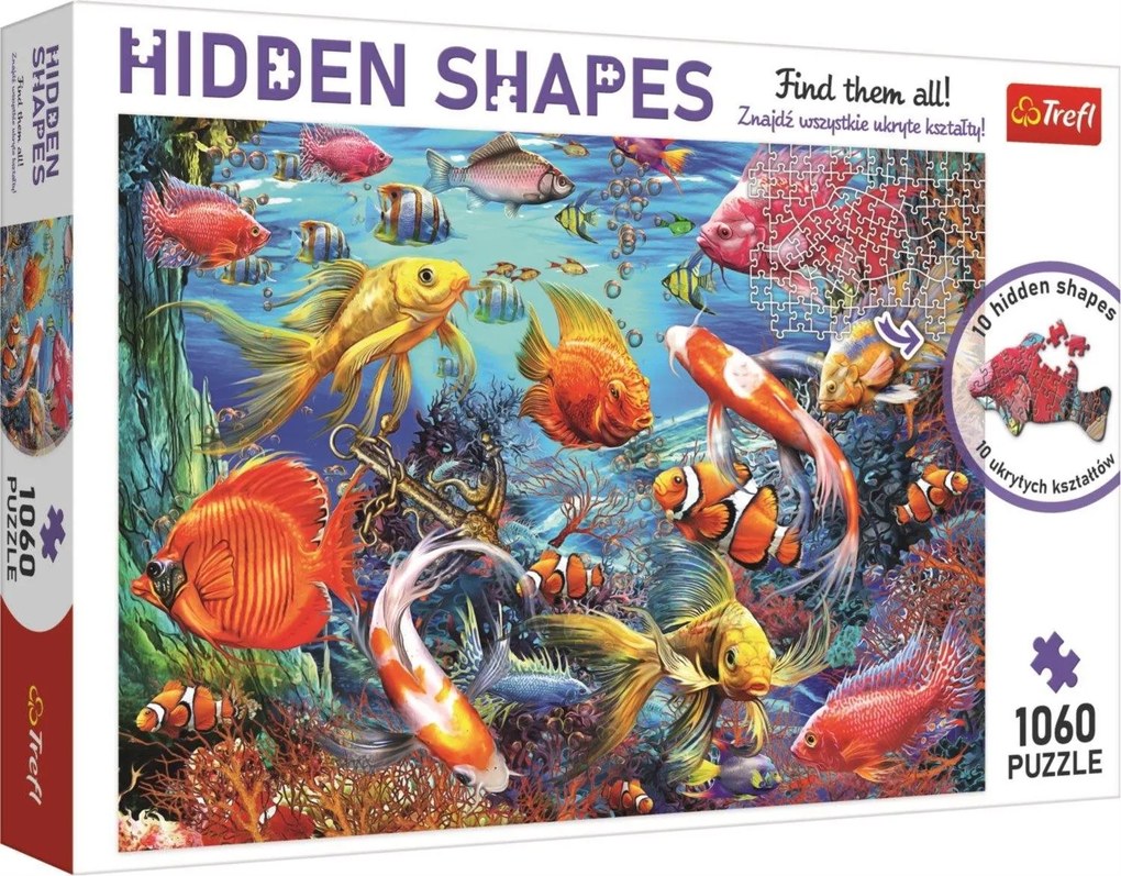 Puzzle trefl puzzle hidden shapes: podmořský život 1060 dílků