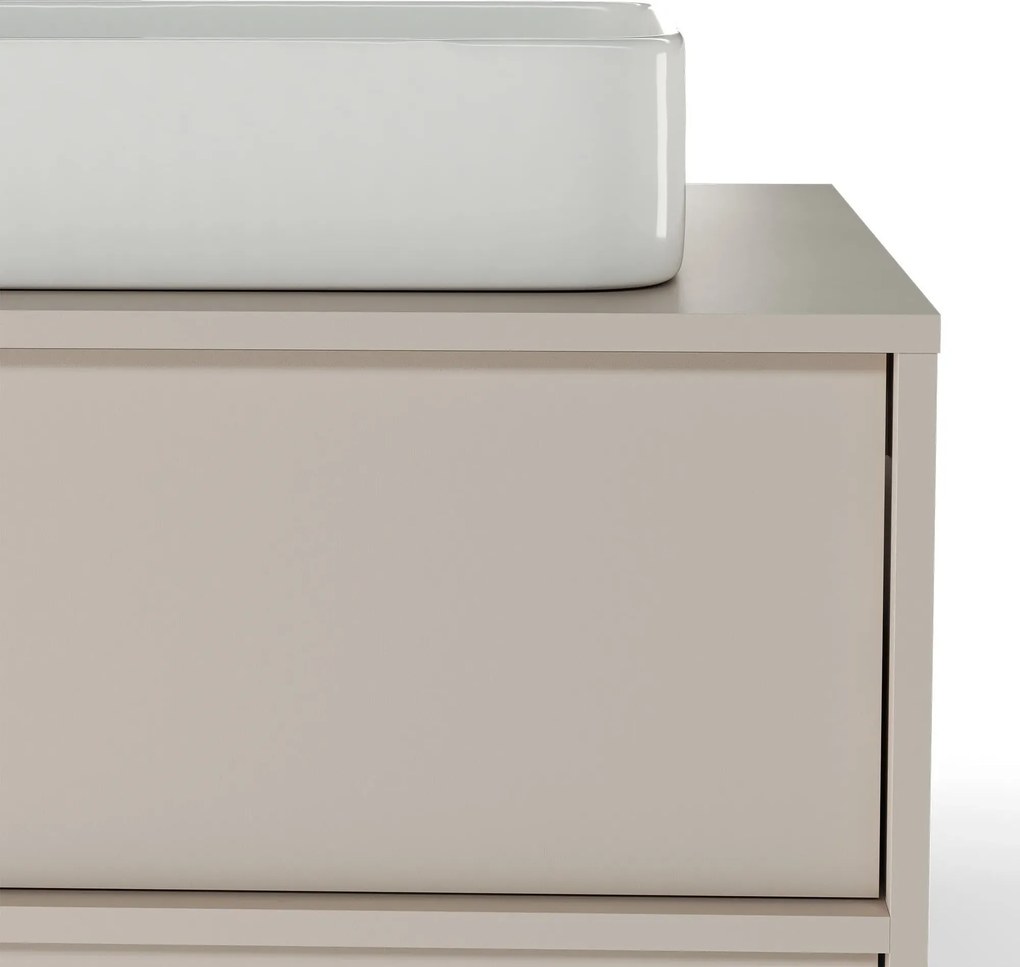 Závěsná skříňka pod umyvadlo Mossy s deskou 80 cm kašmírová