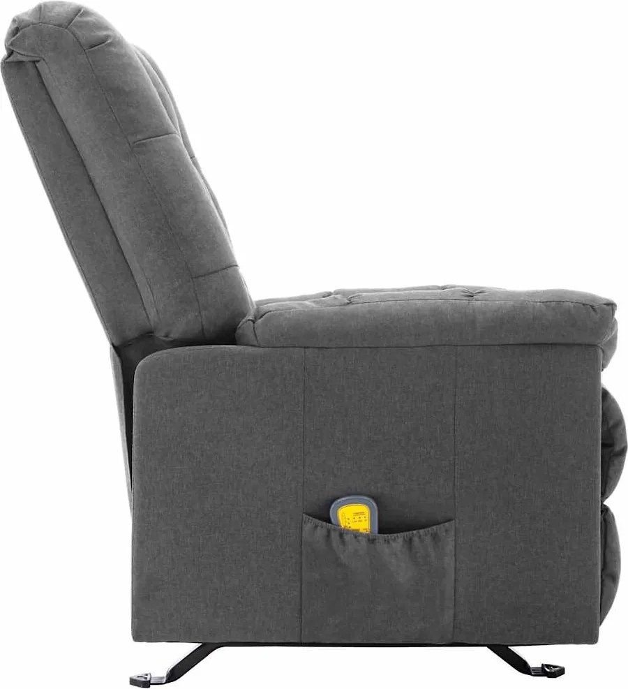 Masážní polohovací křeslo světle šedé textil 321410
